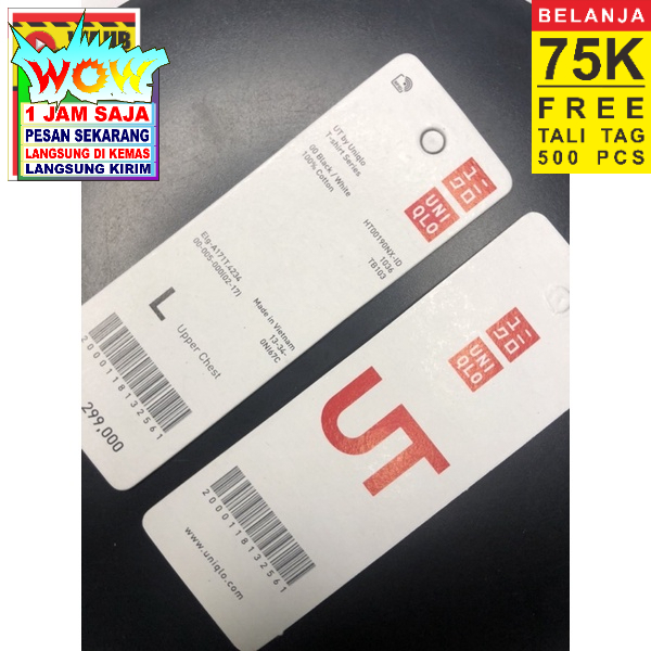 Jual UNIQLO LABEL PRICE TAG BARCODE SUPER PREMIUM CO 1X DI KIRIM 600PCS ...