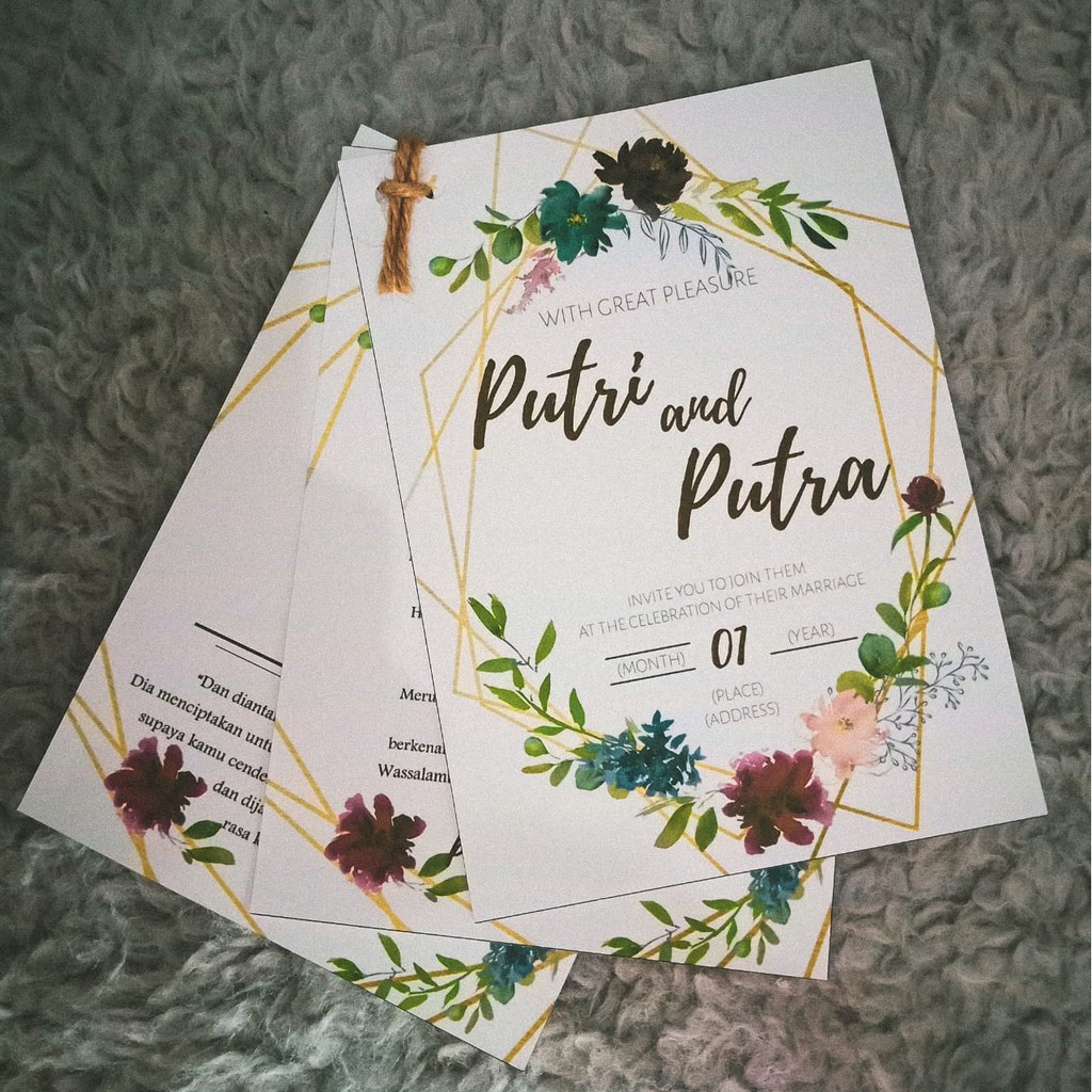 Jual Undangan Murah Model Baru Vintage Diagonal Kertas Jasmine/BC/Free ...