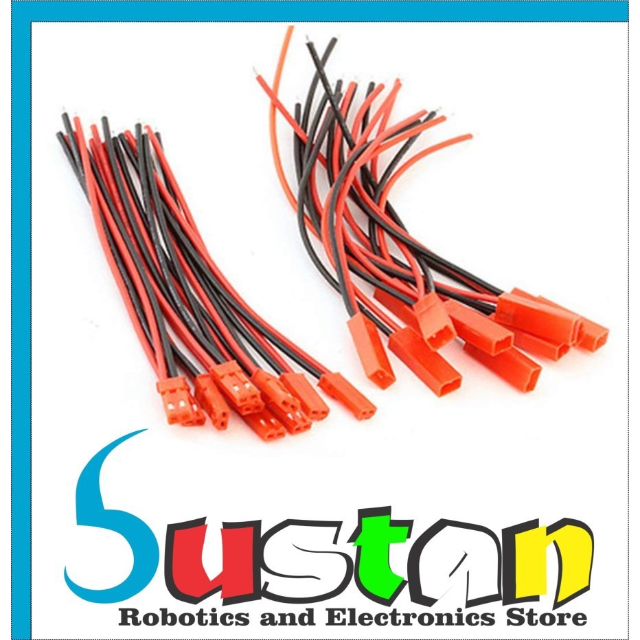 Jual JST 2P JST CONNECTOR 2 PIN MALE FEMALE PAIR 10CM CABLE LIPO ...