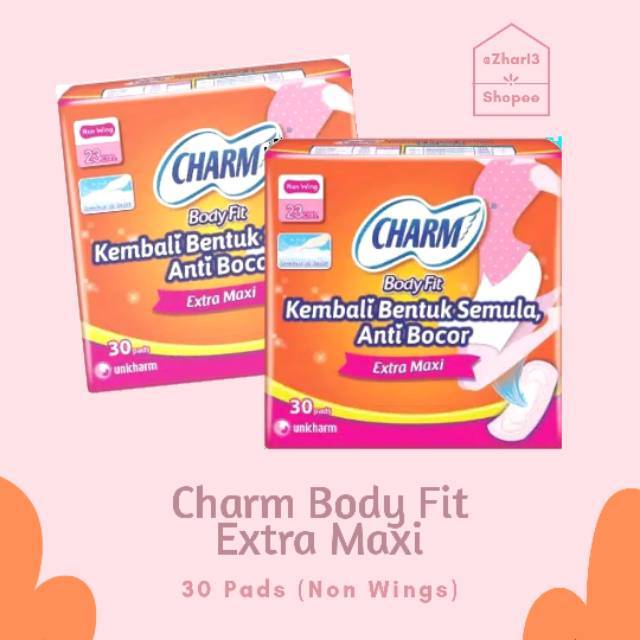 Jual CHARM BODY FIT EXTRA MAXI 30 PADS NON WINGS | Shopee Indonesia