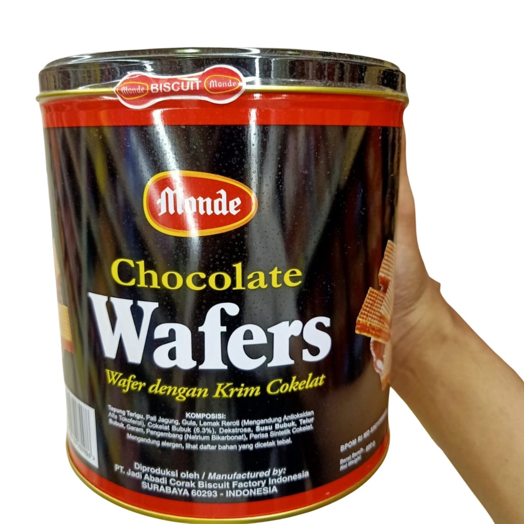 Jual Monde Wafer Coklat Kaleng 600gr Wafers Chocolate Biskuit Kue ...
