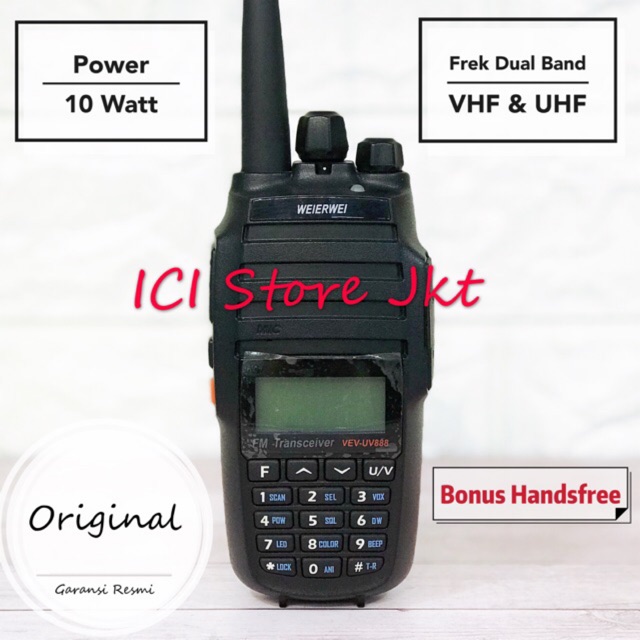 Jual Radio HT Weierwei UV888 / 10 watt / original / garansi resmi | Shopee Indonesia