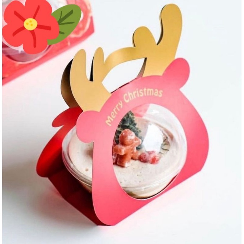 Jual Tempat Puding Bola Duduk/Tempat dessert Box Bola duduk Christmas ...