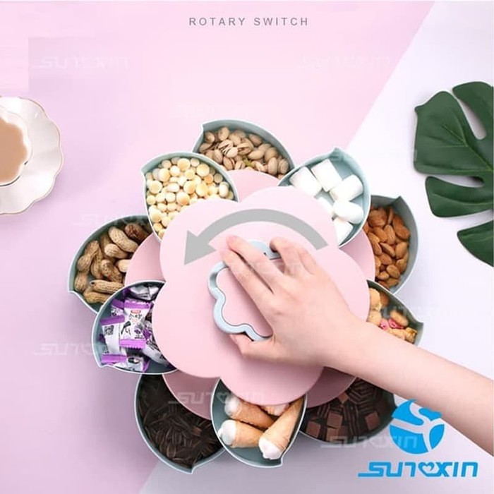 Jual toples putar bunga toples kue lebaran toples kue putar | Shopee ...