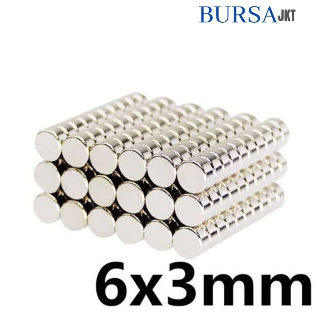 Jual MAGNET SUPER KUAT N52 NEODYMIUM N52 BULAT STRONG NdFeB 6 x 3 MM ...