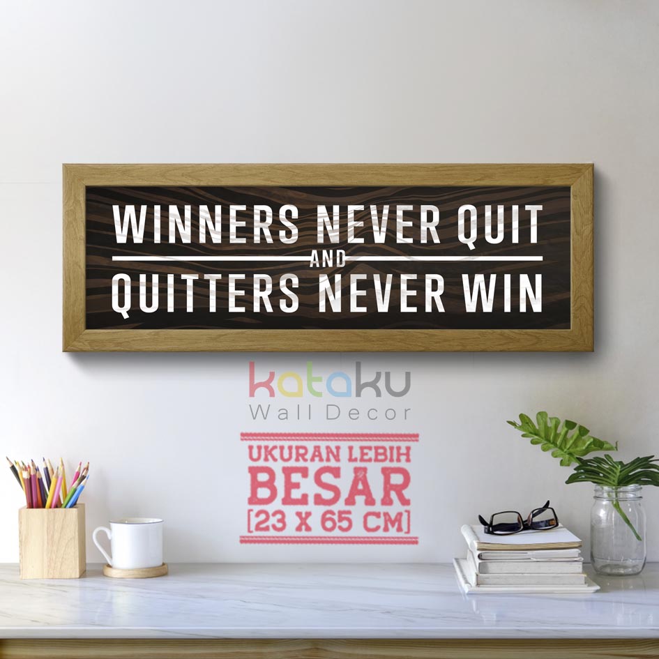 Jual Hiasan Dinding Rustic Inspiratif Winners Never Quit Wall Decor ...