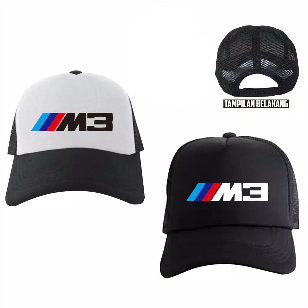 Jual topi mobil bmw m3 / topi casual keren / trucker hat / topi jaring ...