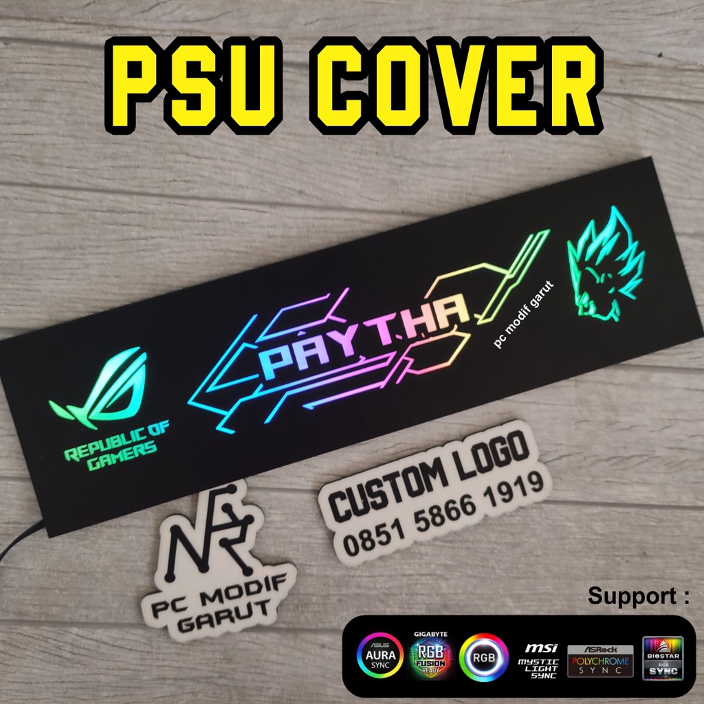 Jual COVER PSU LED RGB LOGO COSTUM panjang 25cm power molex | Shopee ...