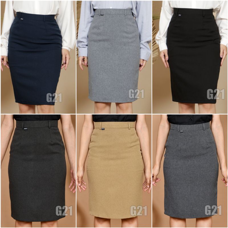 Jual Rok Kerja Span Pendek Sepan Hitam Polos Bahan Kantor Formal Wanita ...