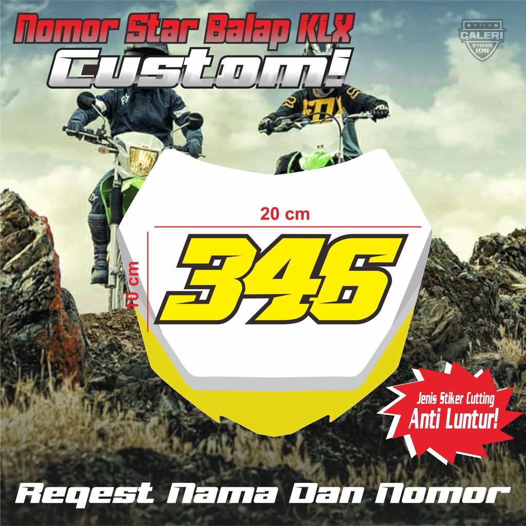 Jual STIKER NOMOR STAR KLX CUSTOM NOMOR DAN NAMA BISA REQUEST | Shopee ...