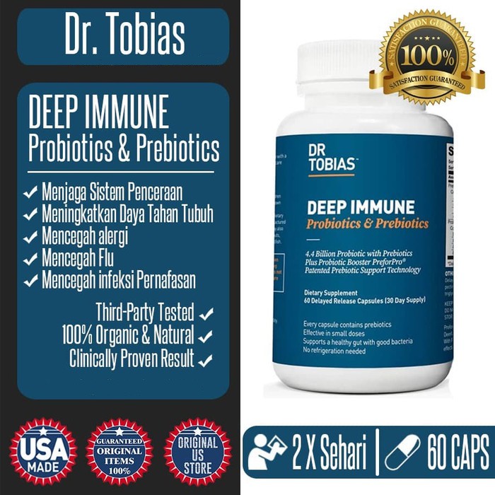 Jual Dr Tobias Deep Immune Probiotic & Prebiotic - Best Seller USA ...