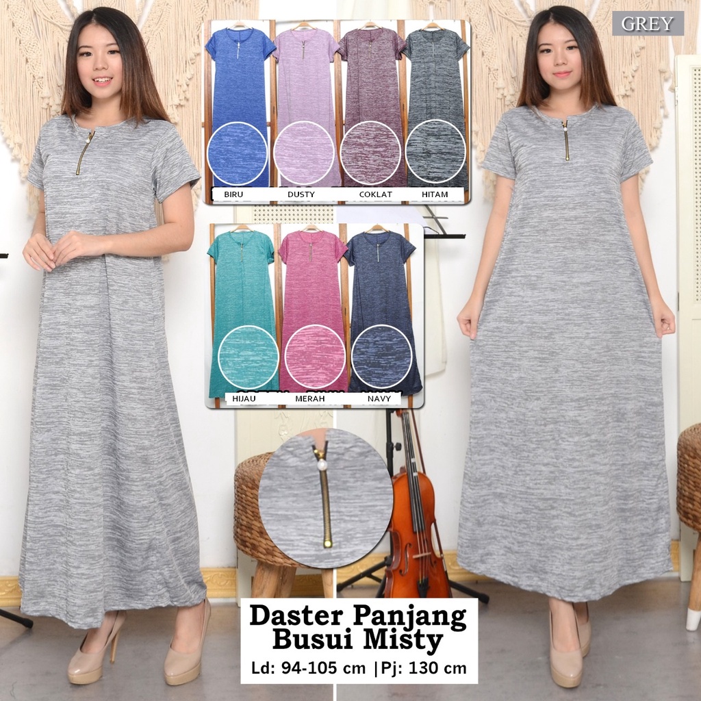 Jual westylis Daster Busui Polos Misty Bintik Model Panjang / Daster ...