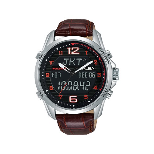 Jual Alba Digital AZ4033X1 World Time Brown AZ4033 Original | Shopee ...