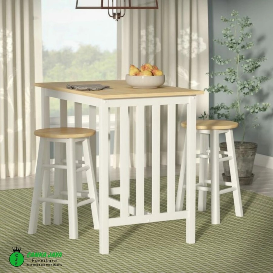 Jual CANKA Grove - Set Meja Dapur dan 2 Kursi Bar Stool Minimalis ...