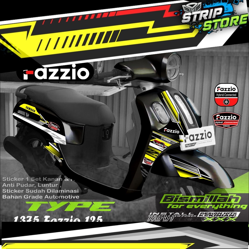Jual SS 1375 Sticker Striping Motor YAMAHA FAZZIO 125 List Variasi Garis Grafis Keren | Shopee ...
