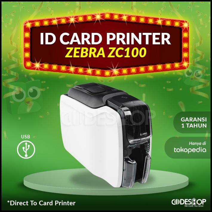 Jual Printer Zebra Zc100 Cetak Id Card Single Side | Shopee Indonesia