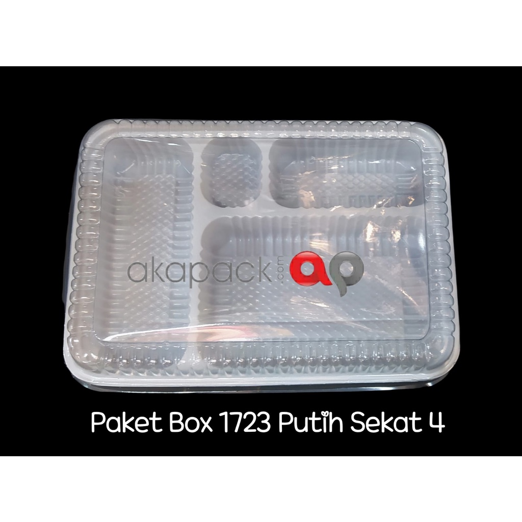 Jual Box Nasi 1723 Sekat 4 Putih / Wadah Makanan Sekat 4 Putih isi ...