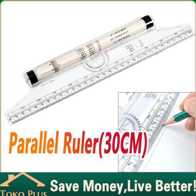 Jual Best Produk] 30Cm Multi Purpose Rolling Ruler Parallel Penggaris ...