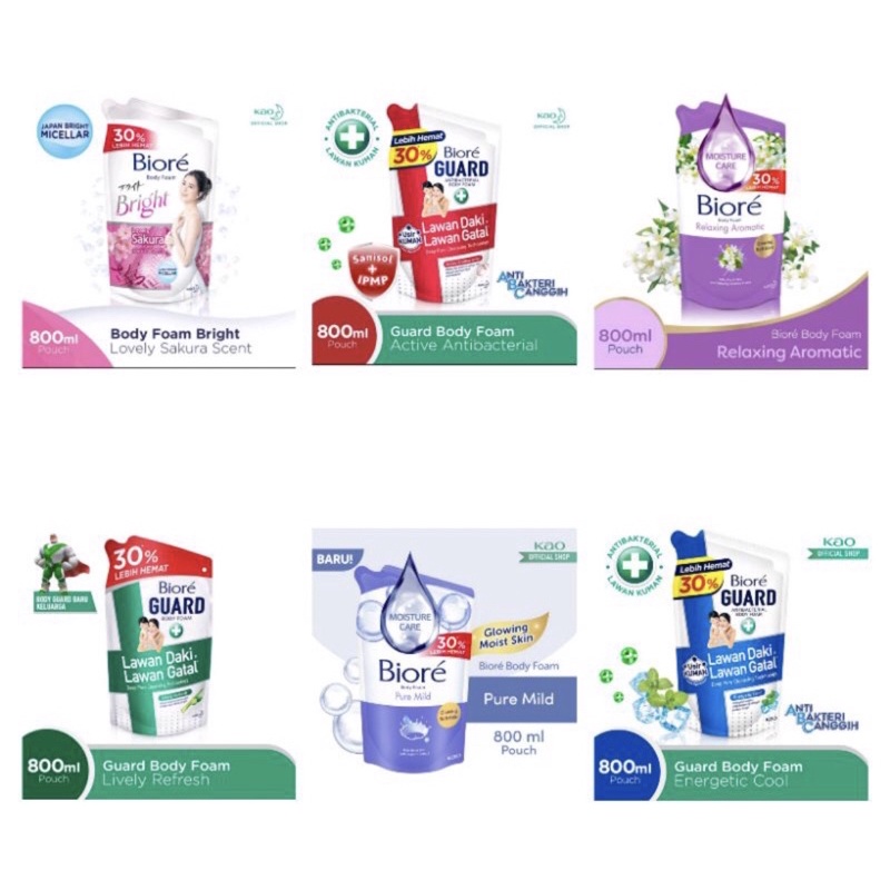 Jual Biore Body Wash Sabun Cair 800 ml ( 6 Varian) | Shopee Indonesia