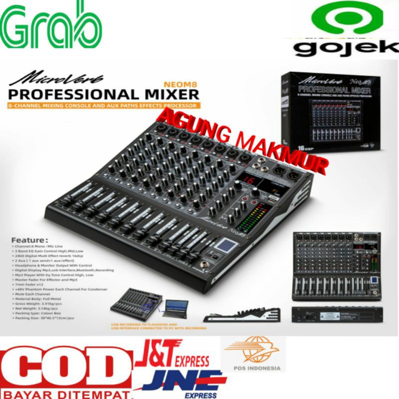 Jual MIXER AUDIO MICROVERB NEO M8 8 CHANNEL mixer microverb Neom8 ...