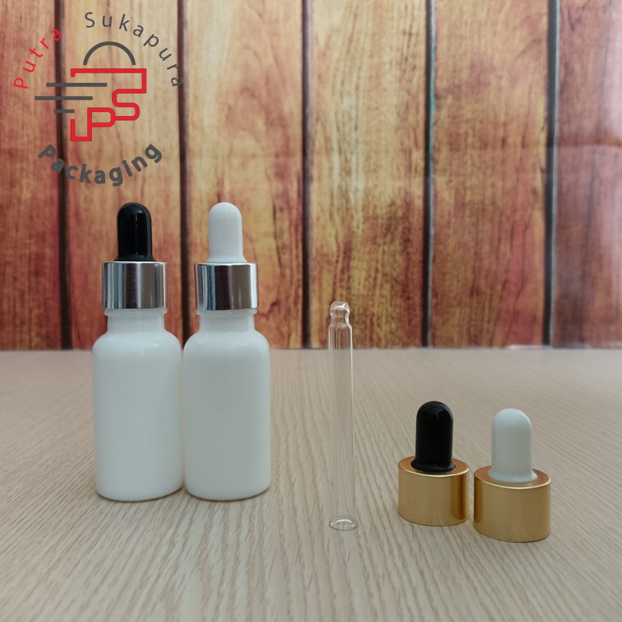 Jual botol pipet 20ml putih ceramic/botol serum 20ml tebal-ring ...