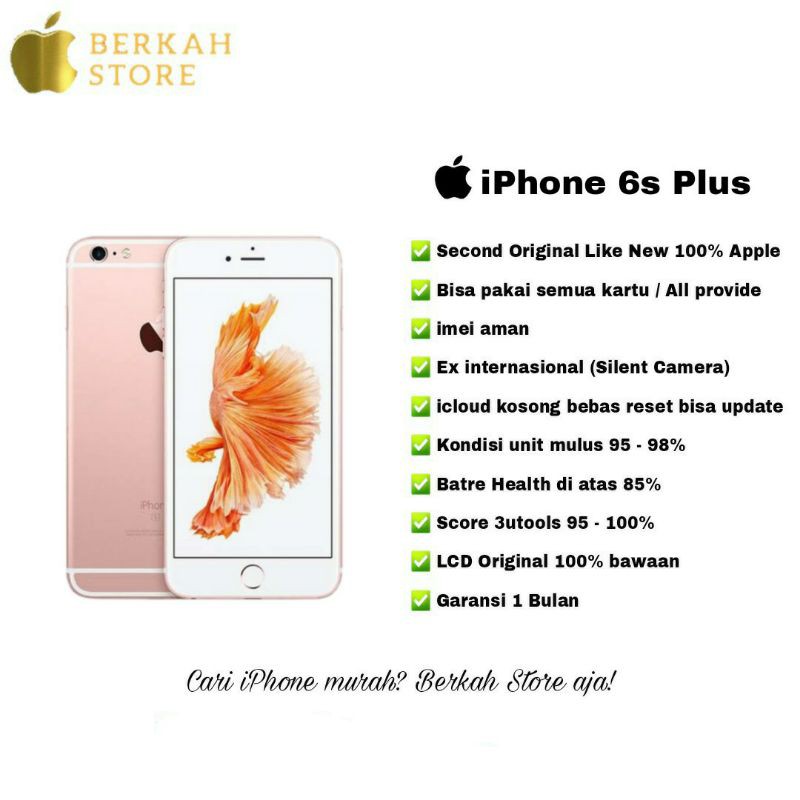 Jual iPhone 6s PLUS 128GB Second Original Like New 100% Apple | MULUS FULLSET | Shopee Indonesia