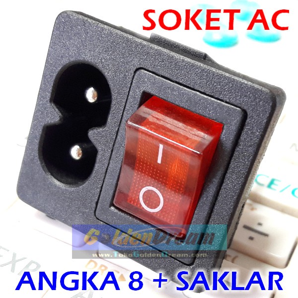 Jual Soket AC angka 8 Saklar Lampu Power Outlet Socket Switch Colokan | Shopee Indonesia