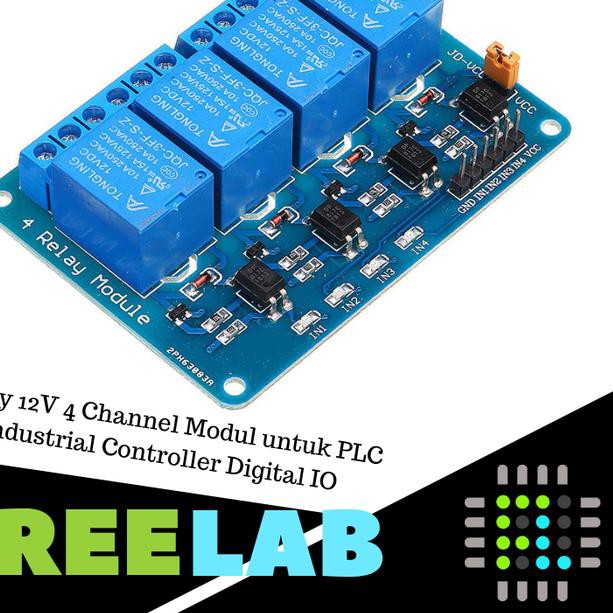 Jual Relay 12V 4 Channel Modul untuk PLC Industrial Controller Digital ...
