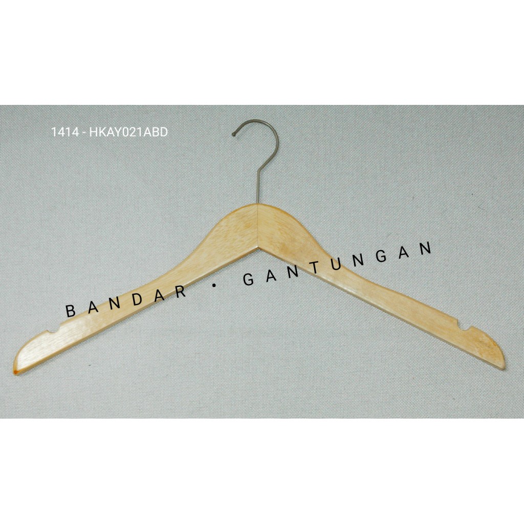 Jual Hanger Kayu Natural Coklat Muda Tebal Dewasa Hanger Kayu Dewasa ...
