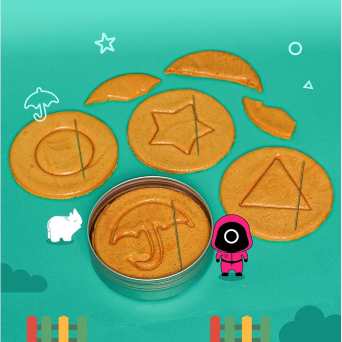 Jual Dalgona Candy Squid Game Payung Bintang Lingkaran Segitiga Candy | Shopee Indonesia