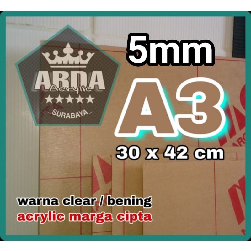 Jual Akrilik bening 5mm A3 acrylic clear marga cipta lembaran mika ready stok akrilik termurah ...