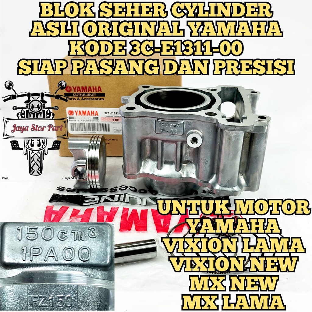 Jual ORI BLOK SEHER PISTON KIT ALL NEW CYLINDER KODE(3C1-E1311-00) ASLI ORIGINAL YGP VIXION LED ...