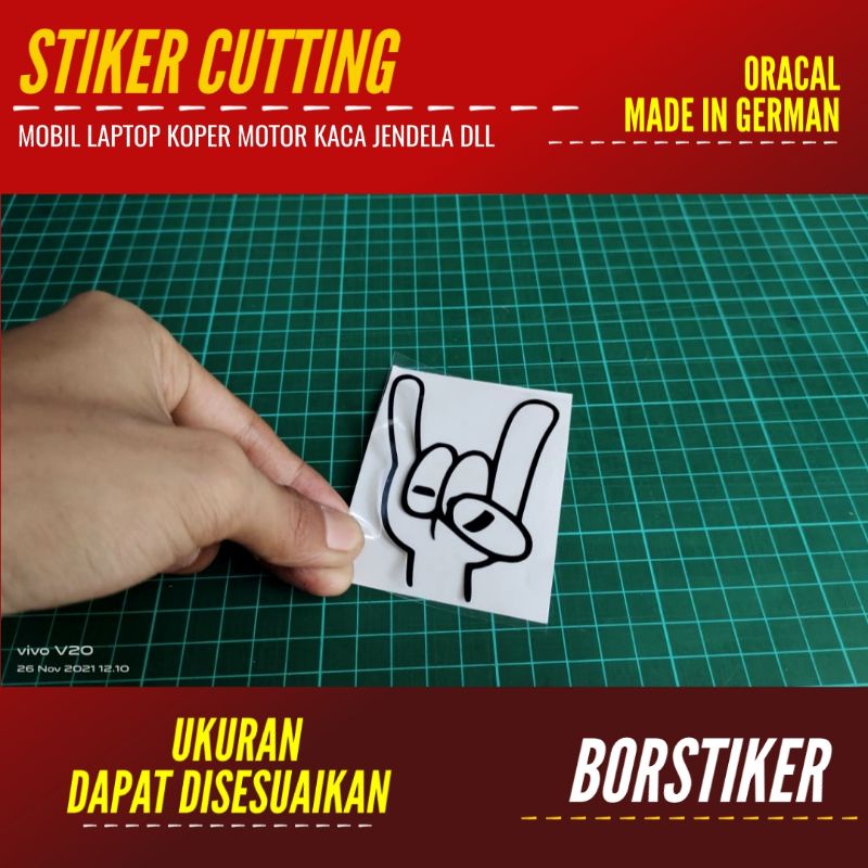 Jual STIKER TANGAN 3 | STICKER CUTTING BAHAN ORACAL CUSTOM LOGO DLL ...