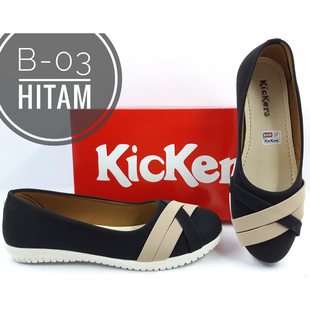 Jual Sepatu Kickers Wanita Flat Shoes Kode B-03 / BK-03 / BG-03 | Shopee Indonesia