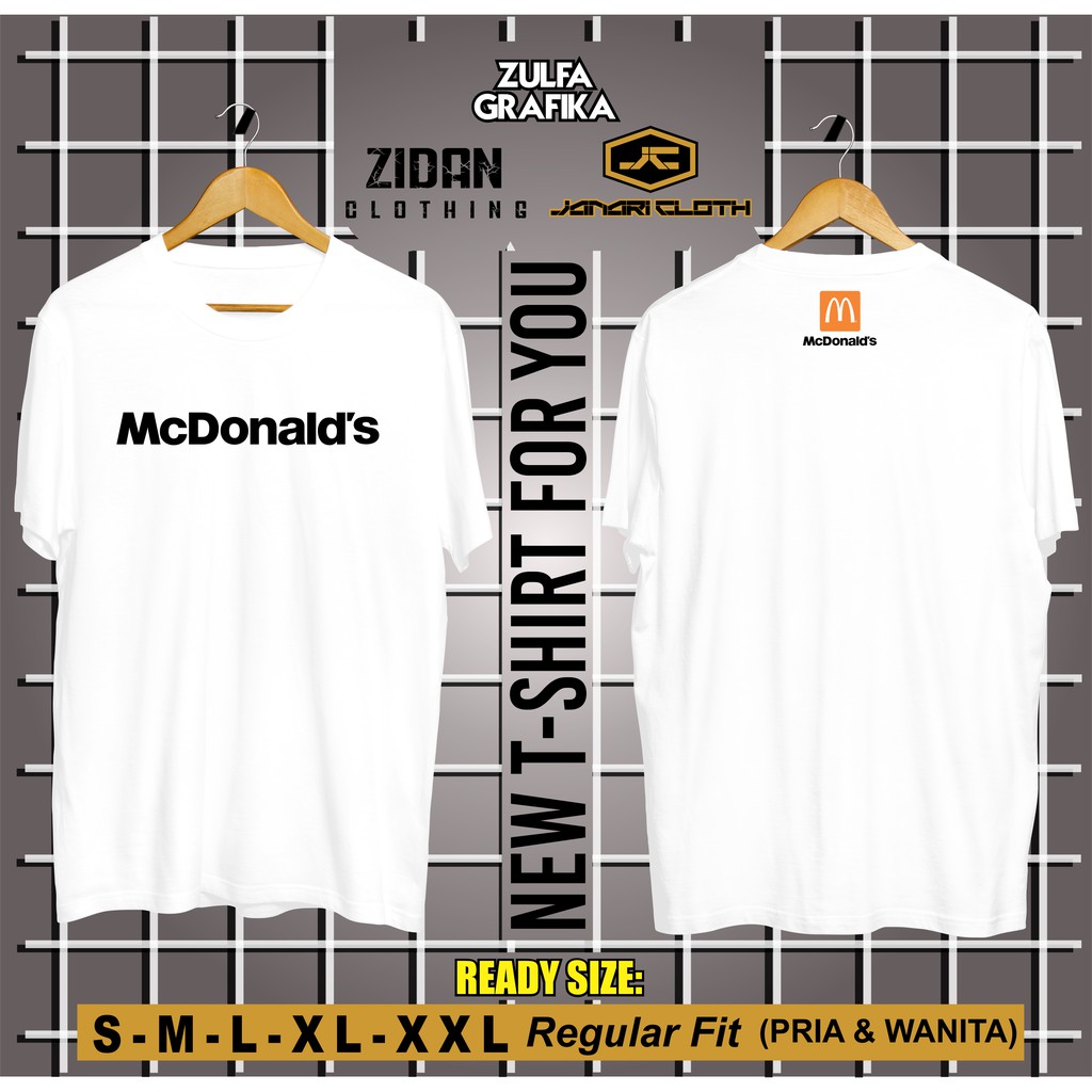 Jual kaos mcdonal mcd logo kaos resto custom | Shopee Indonesia