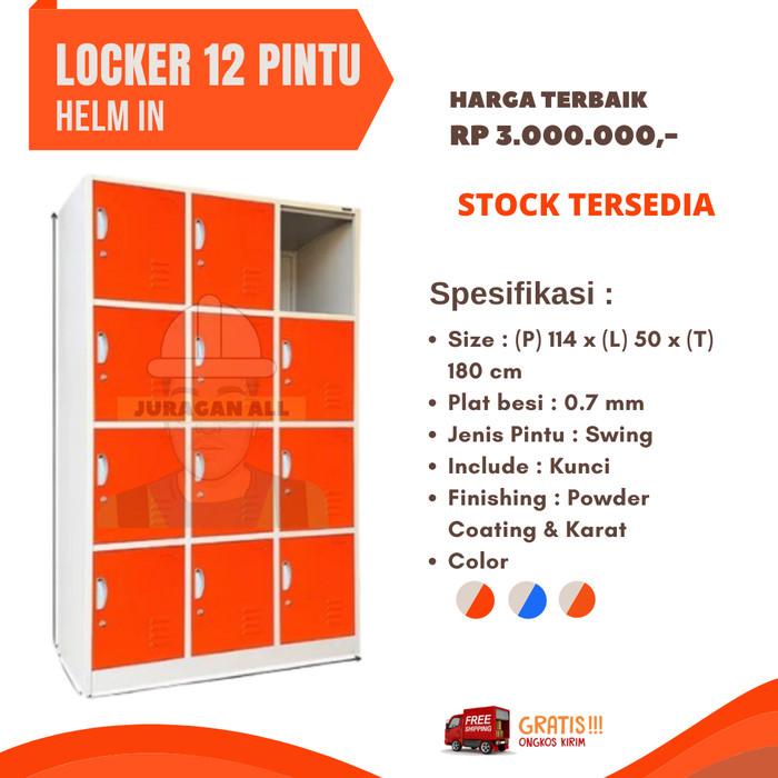 Jual LEMARI / LOCKER BESI 12 PINTU INCLUDE KEY (HELM IN) | Shopee Indonesia