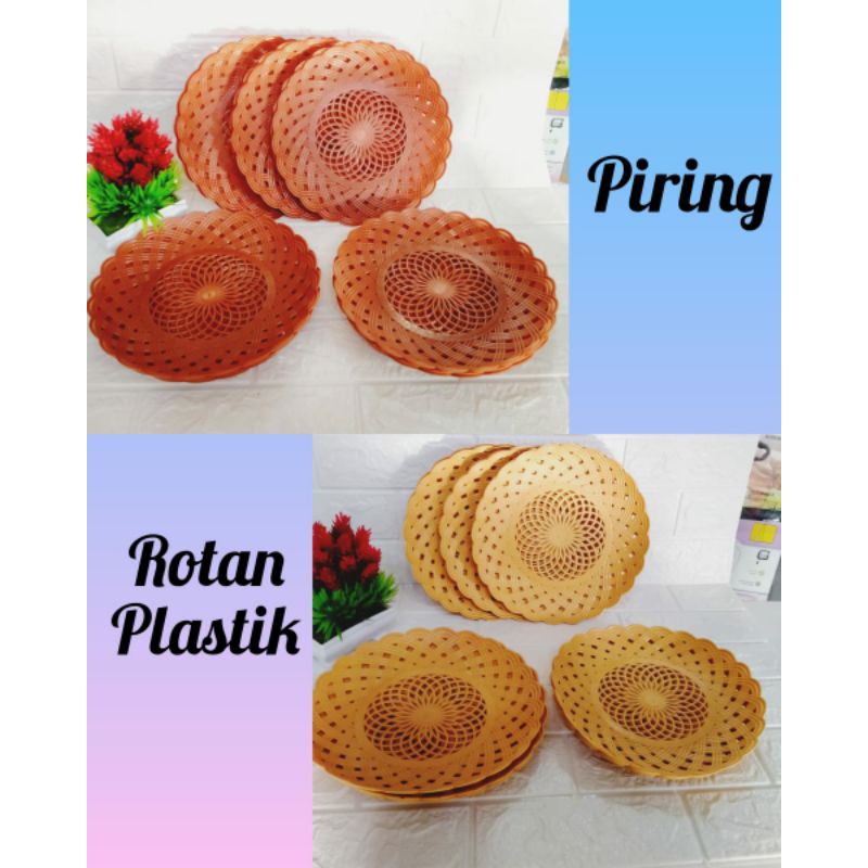 Jual piring rotan / piring rotan plastik | Shopee Indonesia