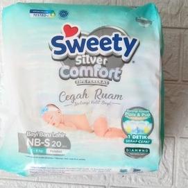 Jual GRATIS ONGKIR SWEETY SILVER COMFORT NB S-40 Perekat Diapers ...