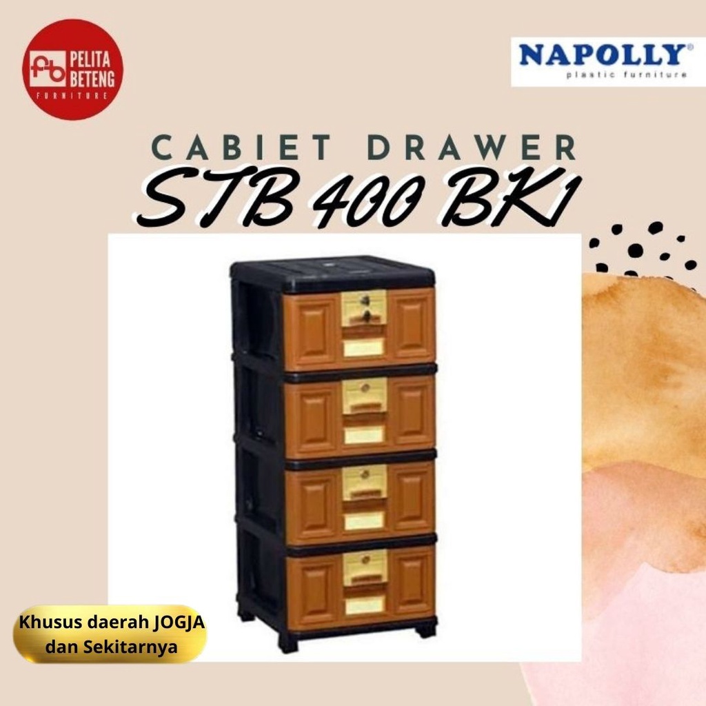 Jual Napolly Lemari Plastik Laci STB 400 BK1 | Shopee Indonesia