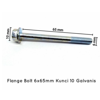 Jual BAUT TOPI / FLANGE BOLT PUTIH M6 X 65MM (KUNCI 8) | Shopee Indonesia