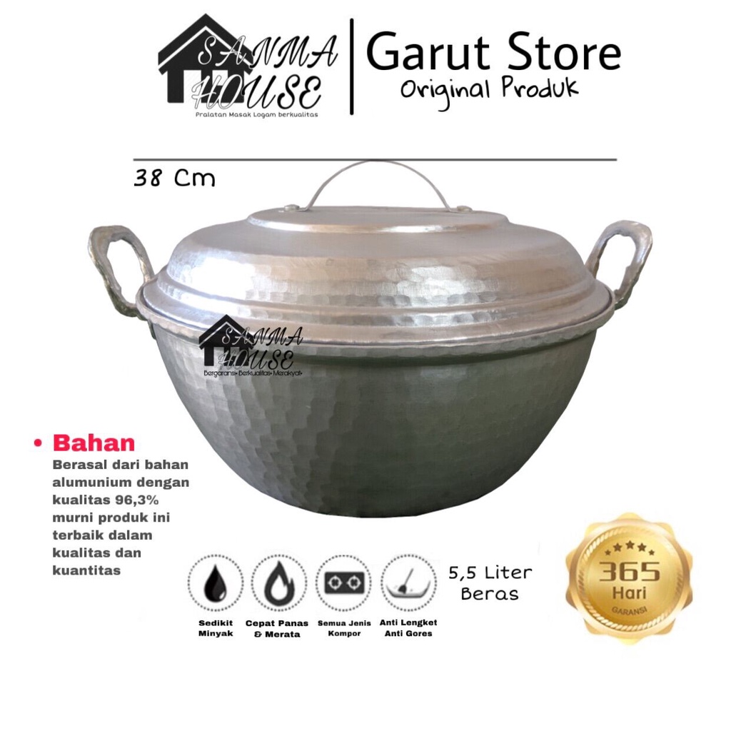 Jual Panci Sayur Jumbo 6-7 Liter Tebal Asli Garut Uk 40 Cm | Shopee ...