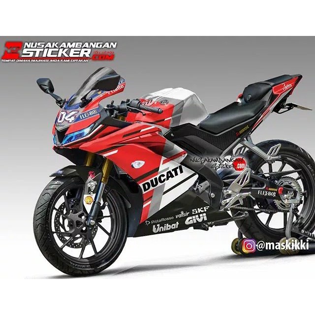 Jual Stiker Decal Motor Yamaha R15 V3 Full Body Merah Putih Ducati ...
