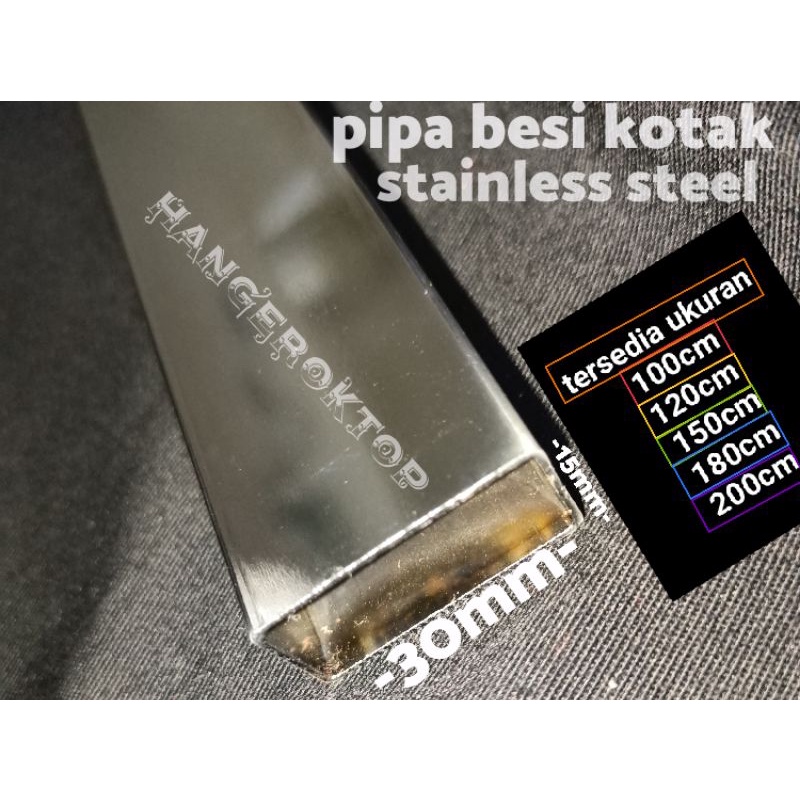 Jual pipa besi kotak stainless steel ukuran 200cm | Shopee Indonesia