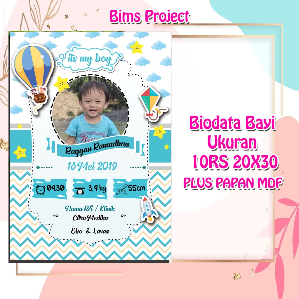 Jual BIODATA BAYI PLUS PAPAN MDF UKURAN 10RS | Shopee Indonesia