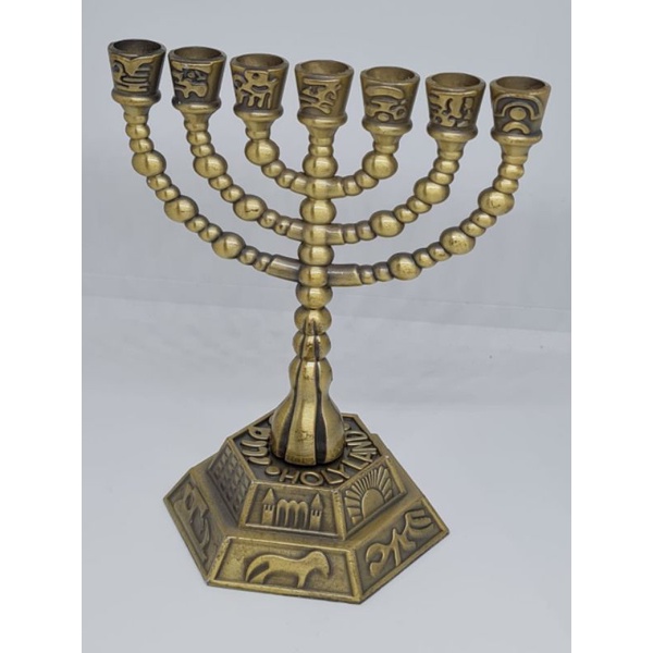 Jual Menorah 12 Suku Israel 12 Tribe of Israel Mini Menorah Holyland ...