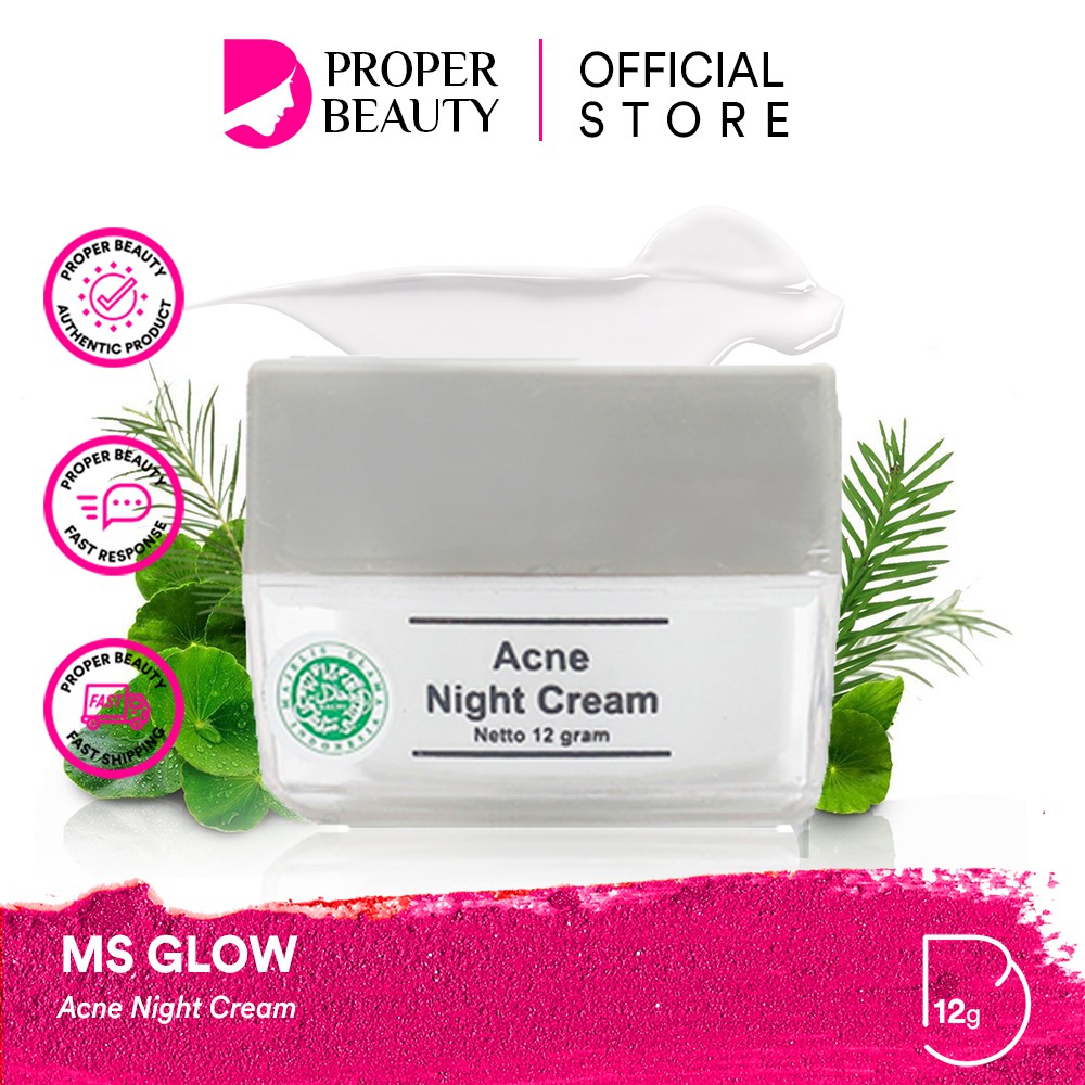 Jual MS GLOW Acne Night Cream Indonesia / Whitening Ultimate Luminous ...