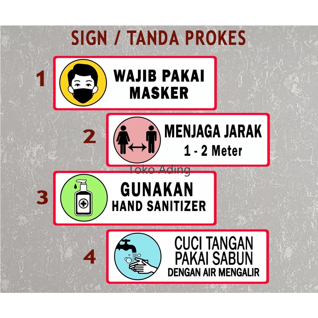 Jual Stiker Protokol Kesehatan / Sign Board Healthy Protocol Cuci ...
