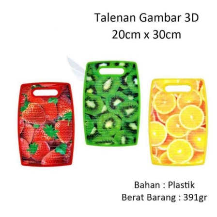 Jual TALENAN PLASTIK GAMBAR BUAH DAN SAYUR 3D / TALENAN MOTIF / TALENAN ...