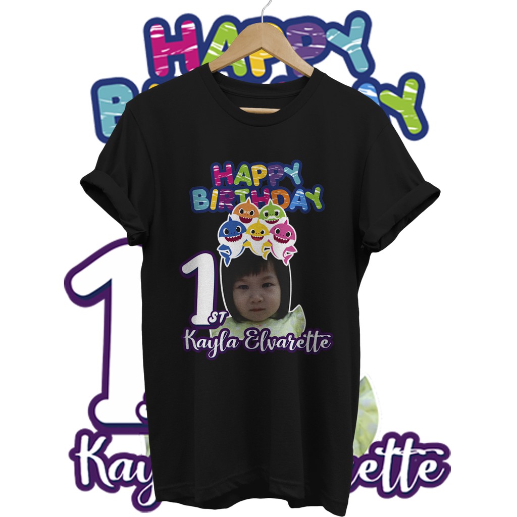 Jual KAOS ULTAH ANAK BABY SHARK TINGGAL GANTI FOTO MUKA ANAK | Shopee ...