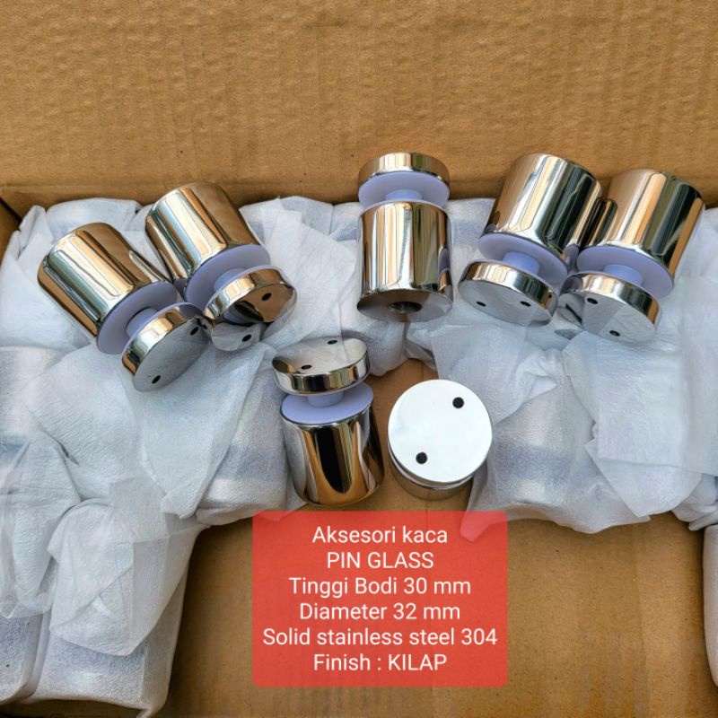 Jual PIN GLASS STANDOFF BRAKET JEPIT PEN BRACKET BAUT KACA STAINLESS ...